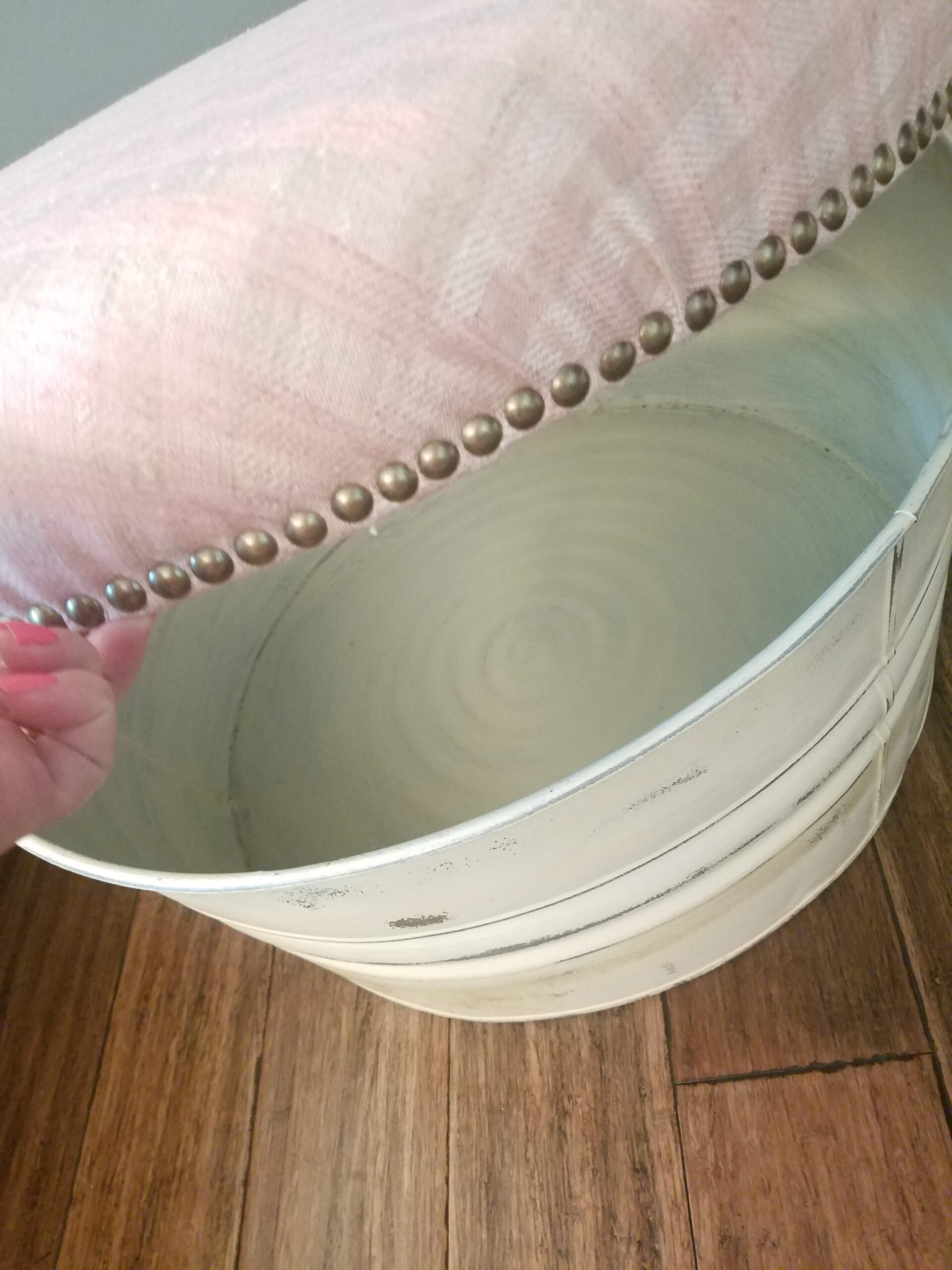 Pink Metal Tub Ottoman with Storage - Sooo Creative Designs Decor