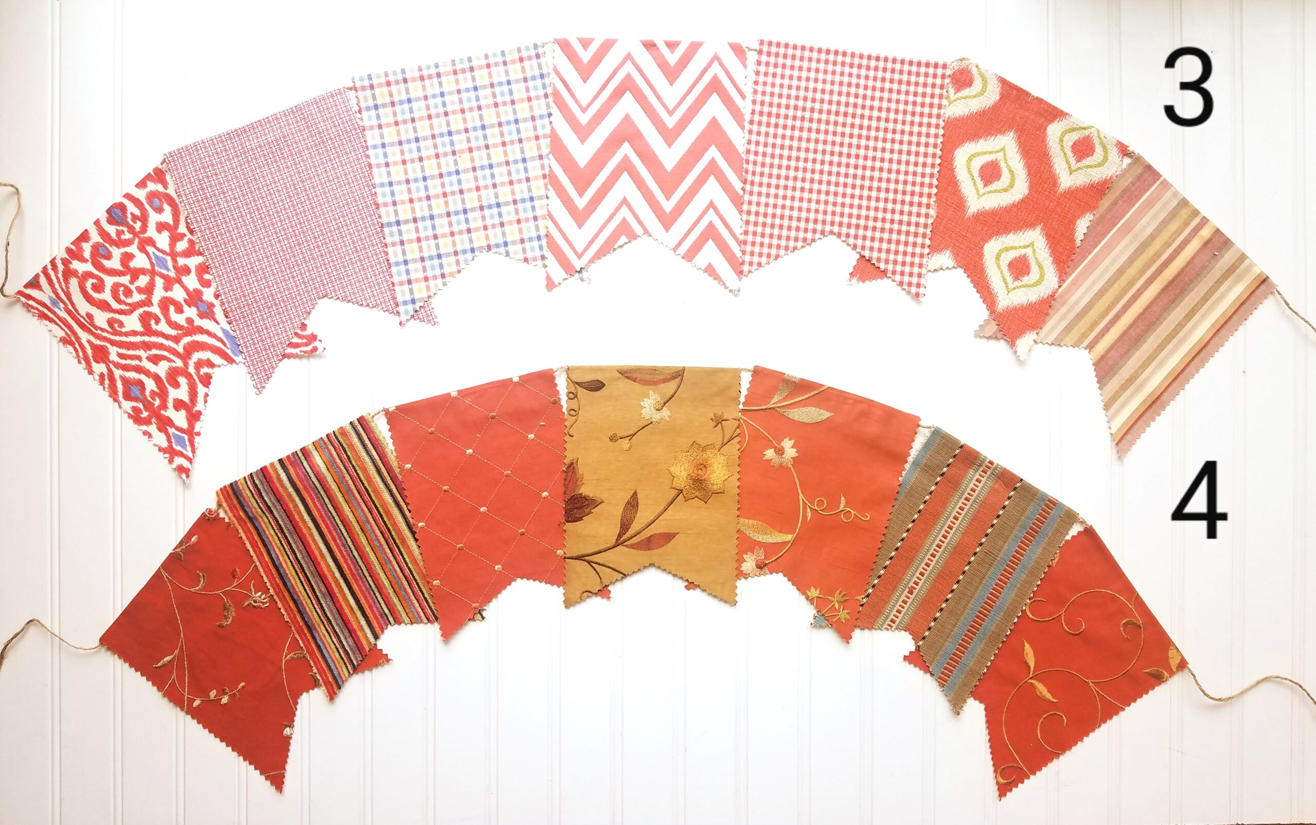 Handcrafted Fabric Red Pattern Banners