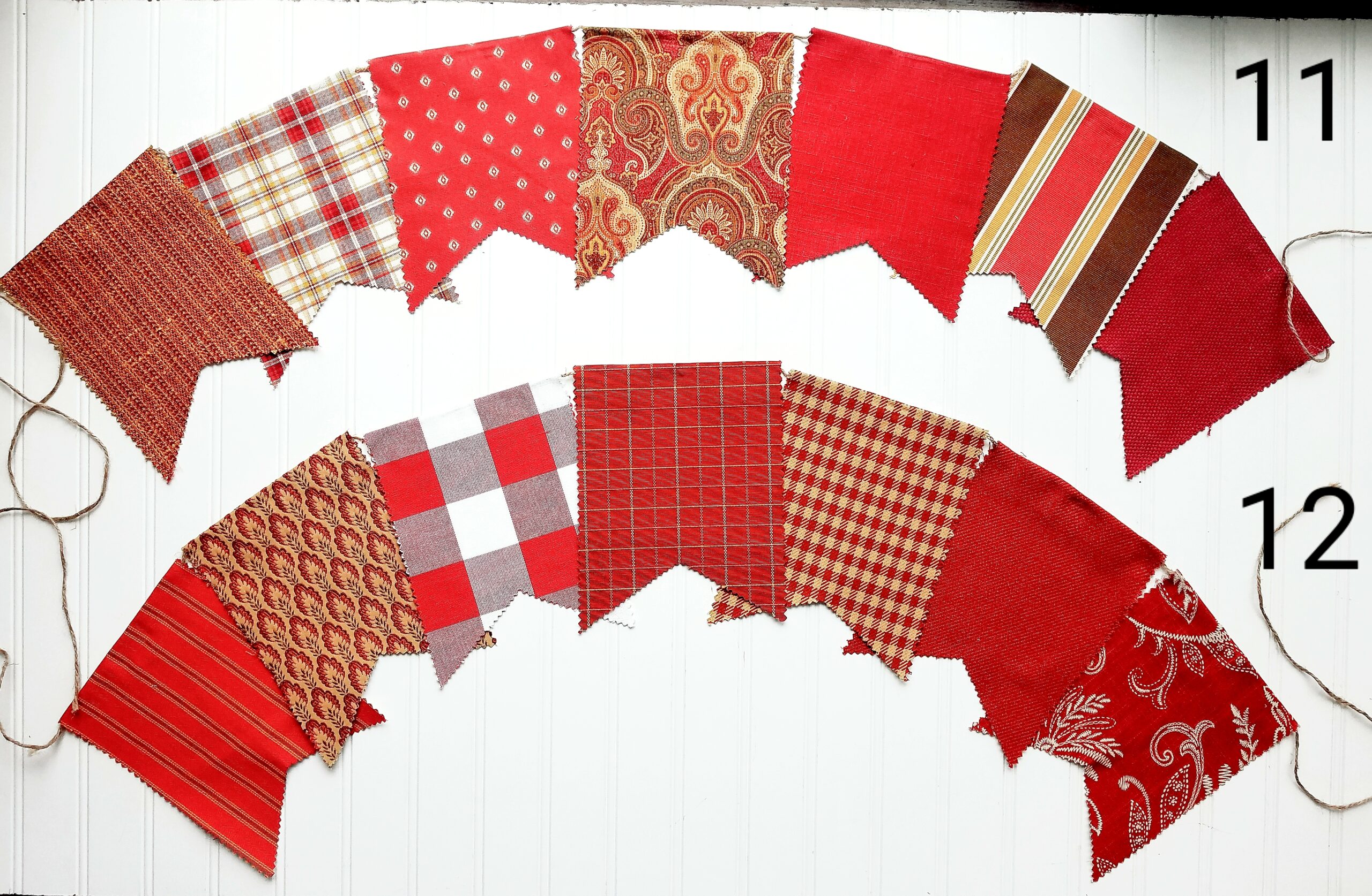 Handcrafted Fabric Red Pattern Banners