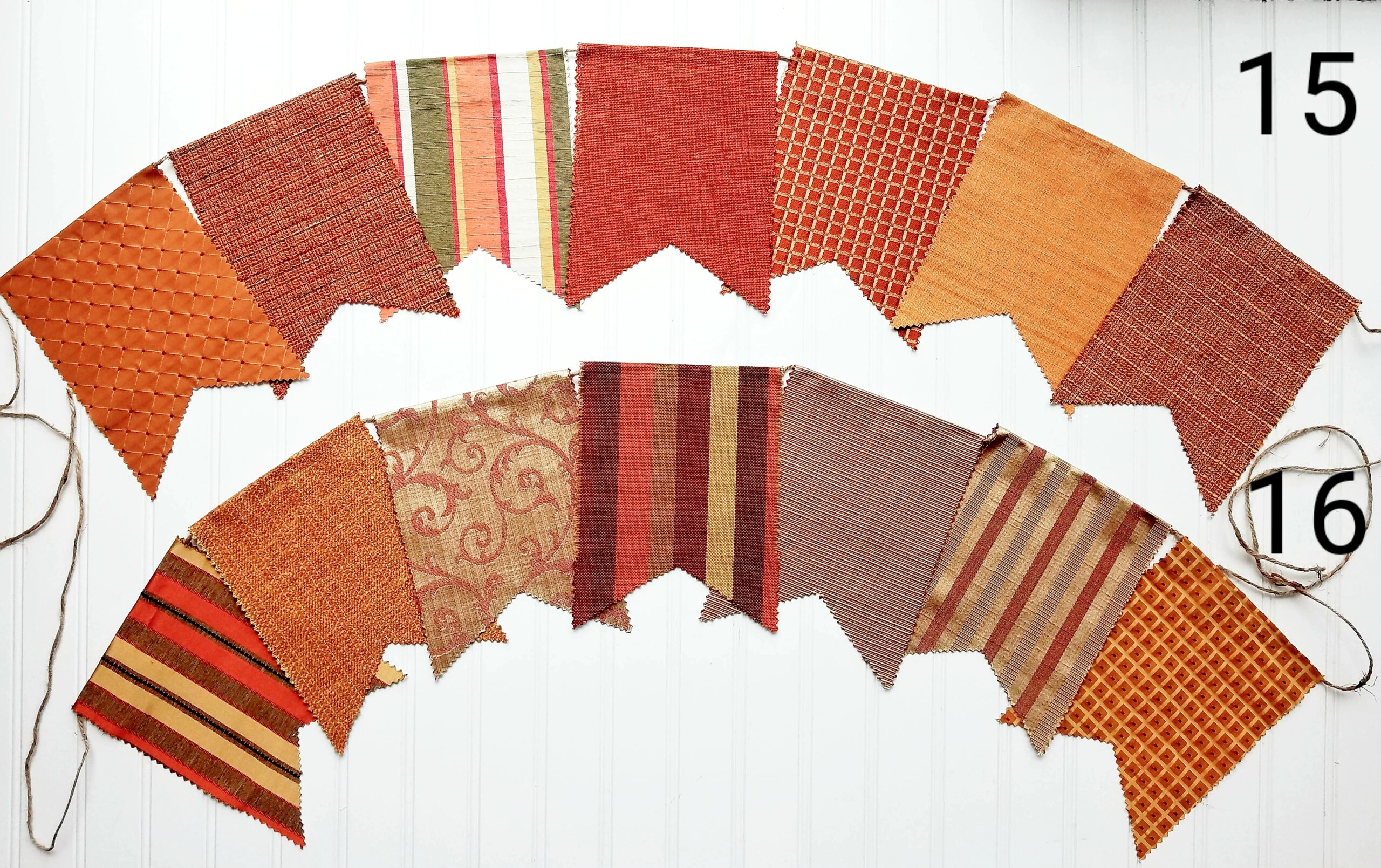 Handcrafted Fabric Red Pattern Banners