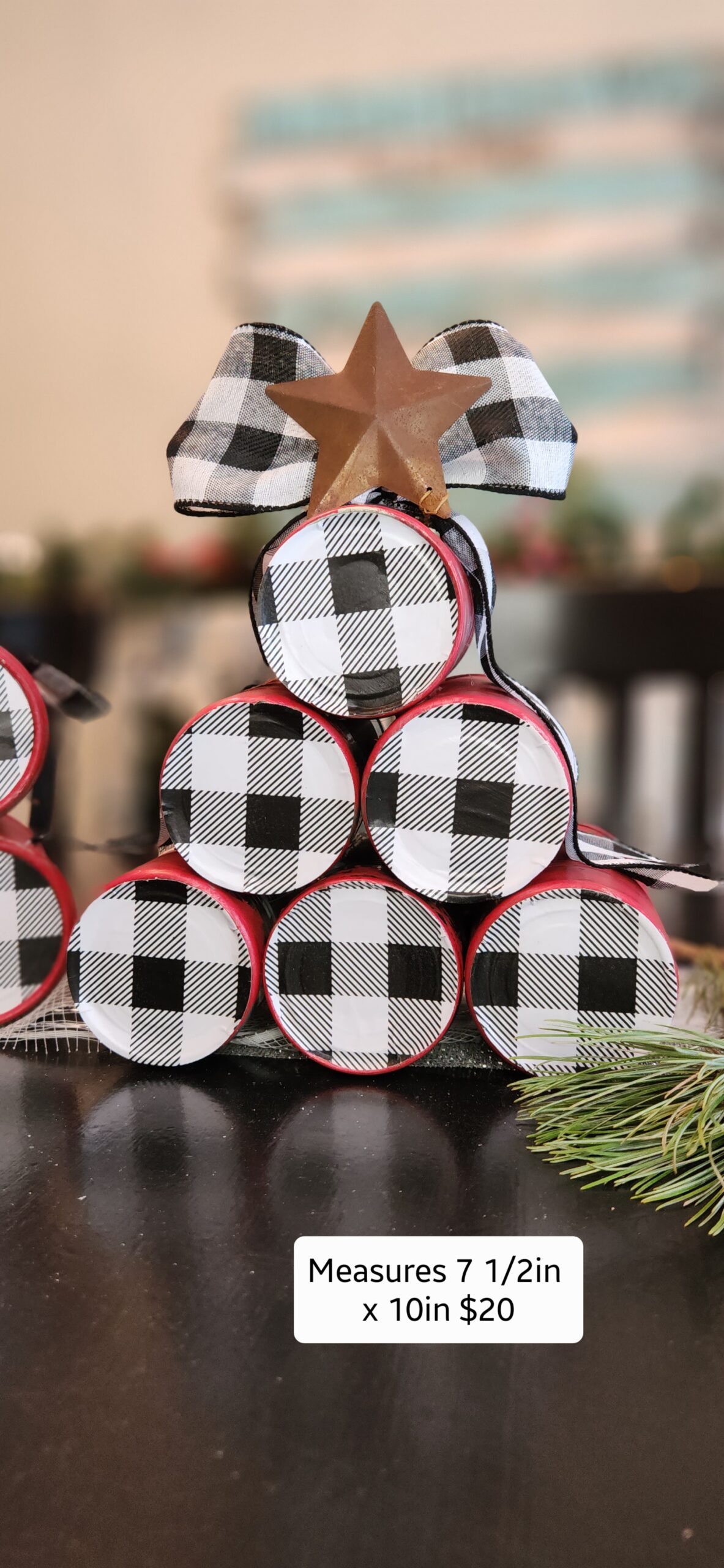 Buffalo Check Tin Christmas Tree - Sooo Creative Designs Decor