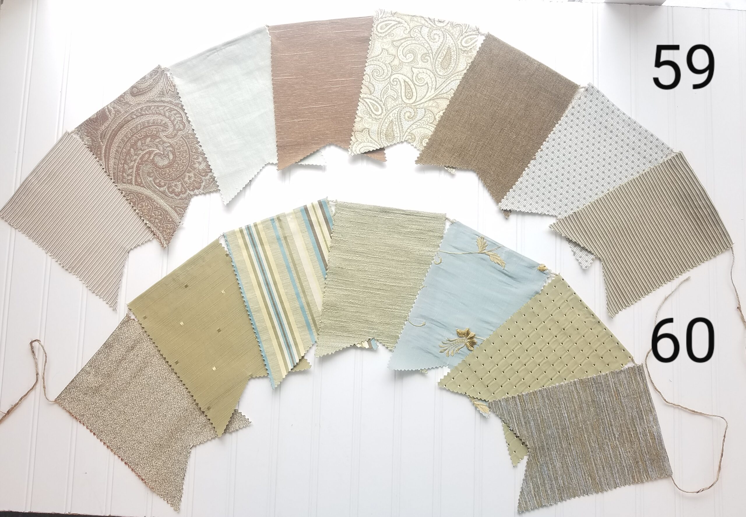 Handcrafted Fabric Green Pattern Banners.