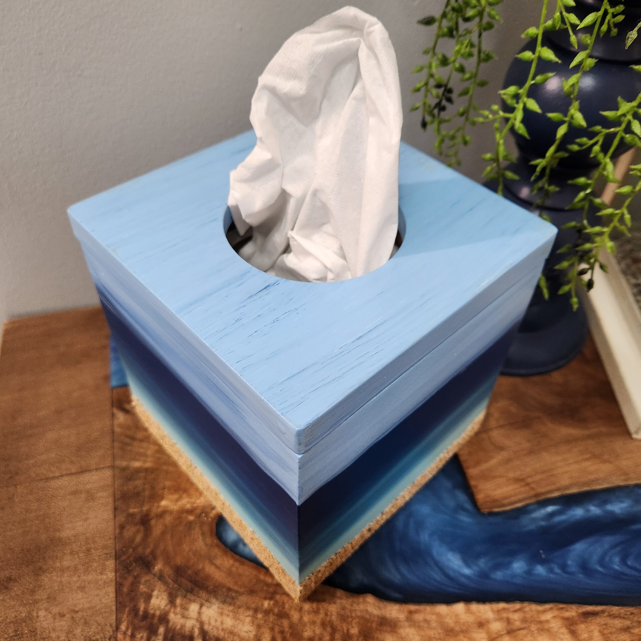 Beach & Water Hand-Painted Tissue Box Cover